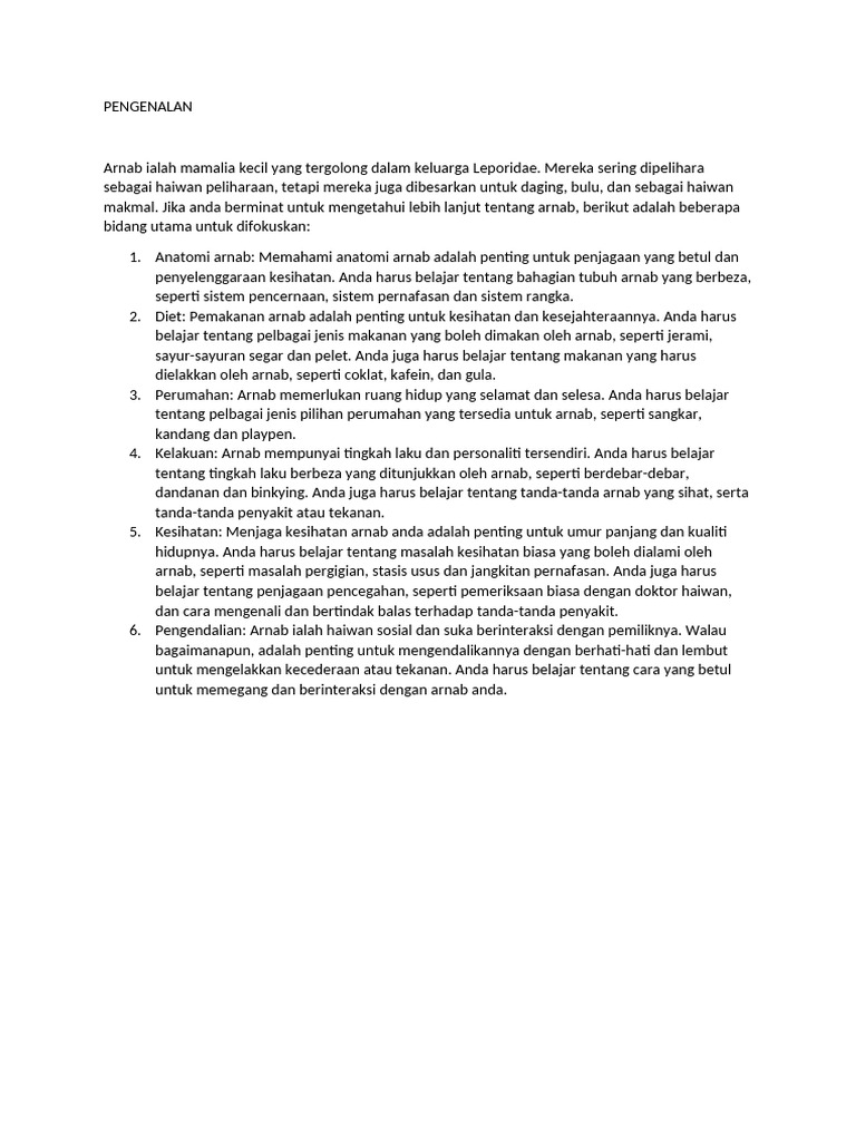Pengenalan Arnab | PDF