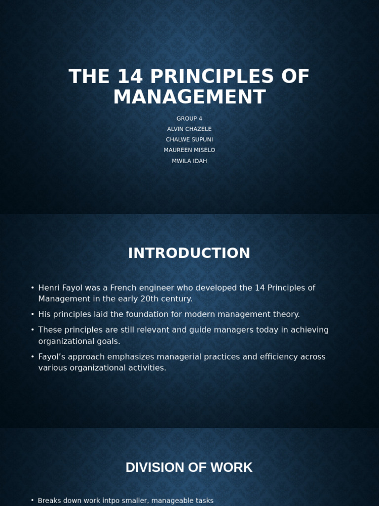 The 14 Principles of Management | PDF