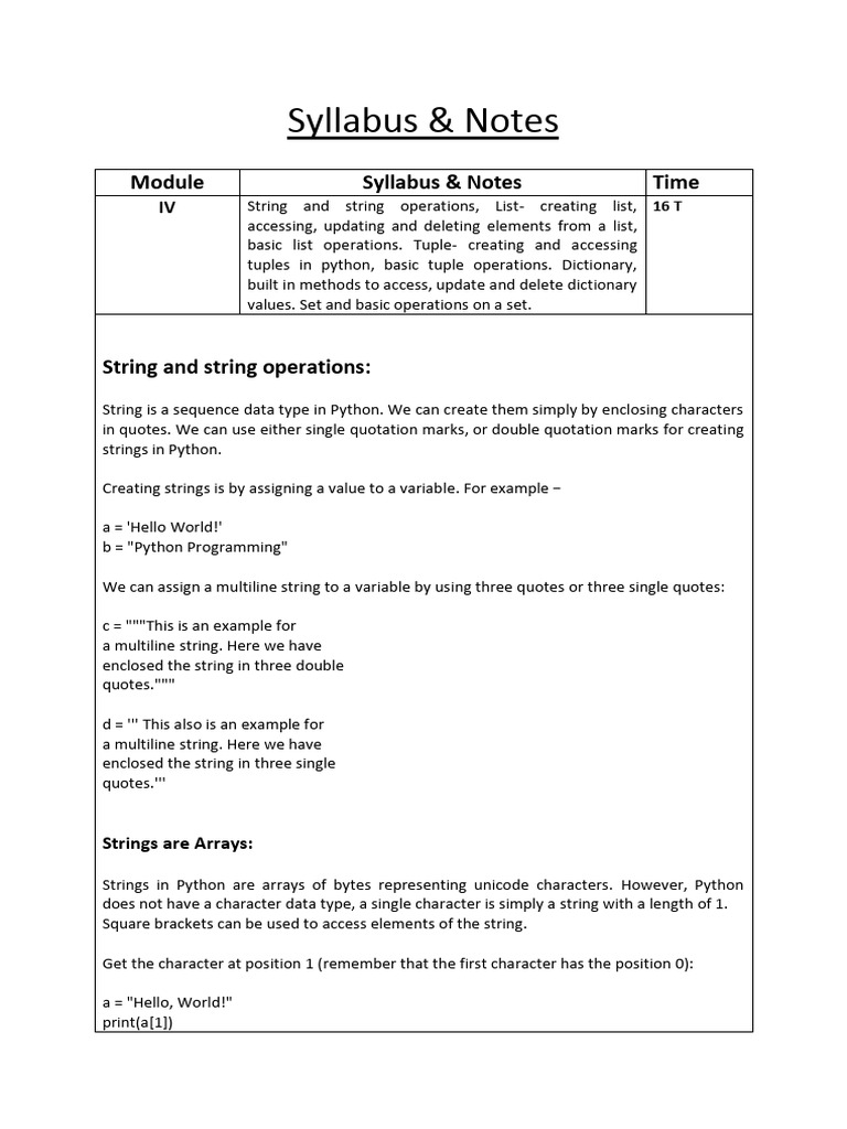 Python Module 4 Notes | PDF