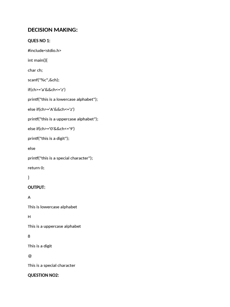 DECISION MAKING Program | PDF