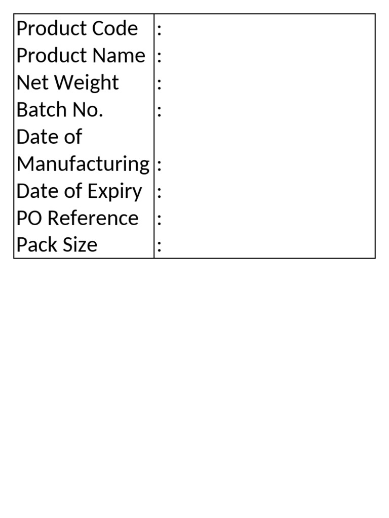 Label Tambahan Di Pallet (Masta) | PDF
