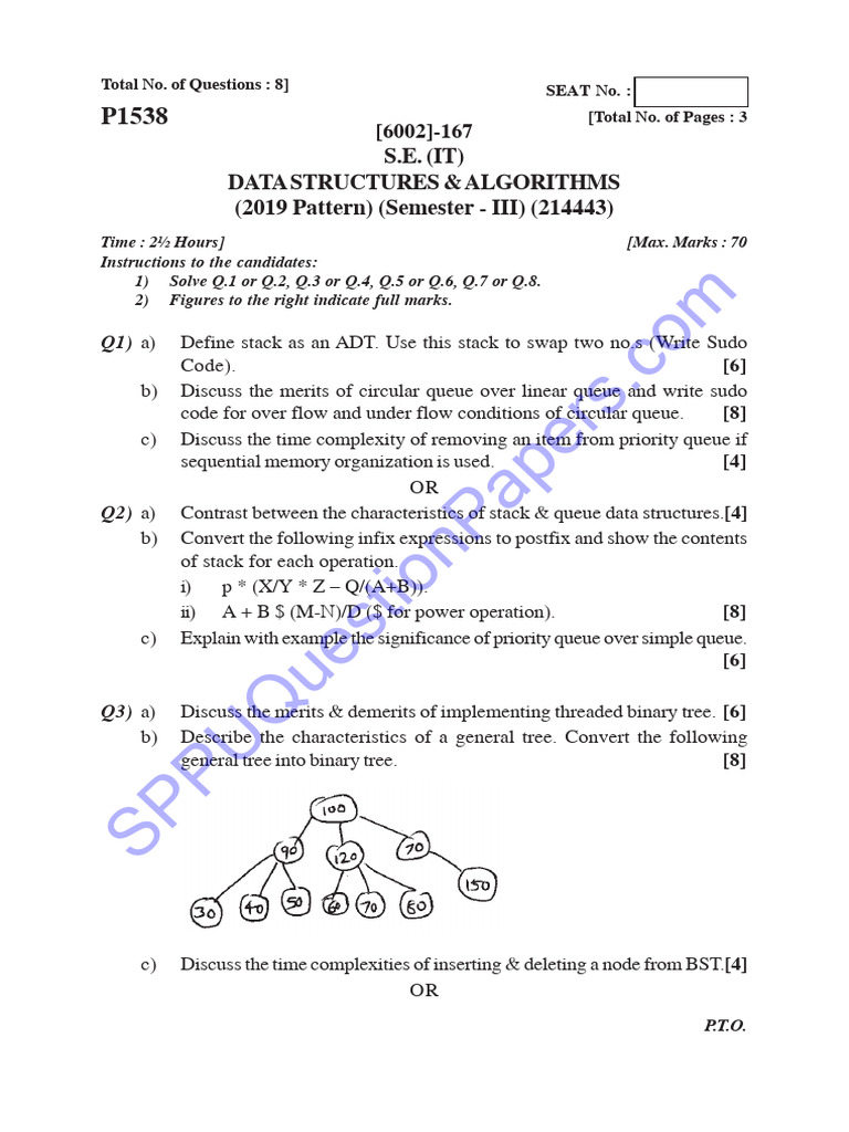 Be - Information Technology Engineering - Semester 3 - 2023 - May - Data Structures and ...