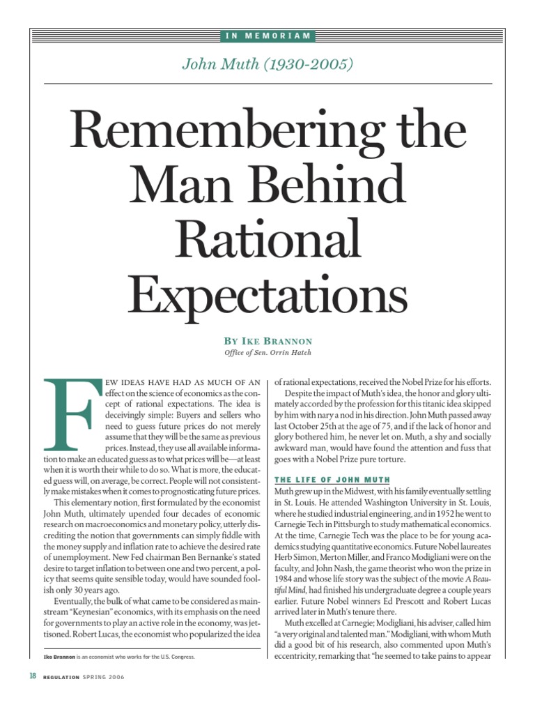 Bannon - John F Muth (1930 - 2005) | PDF | Keynesian Economics ...