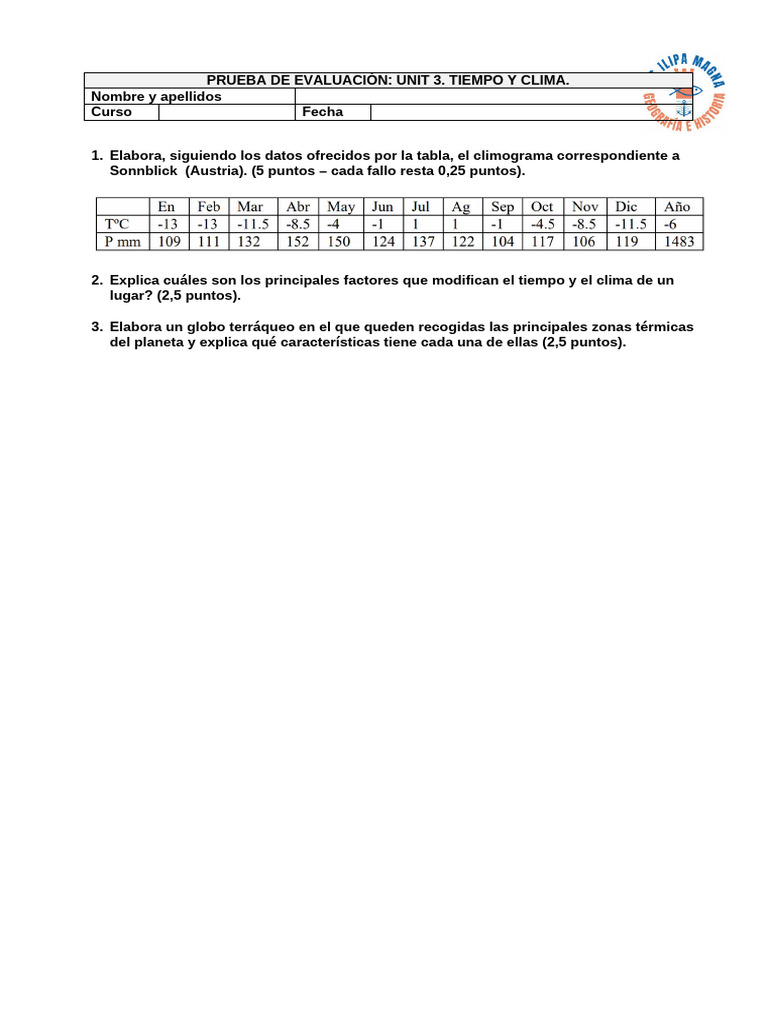 PRUEBA DE EVALUACIÓN ACTIVIDAD COMPETENCIAL Unit 3 | PDF