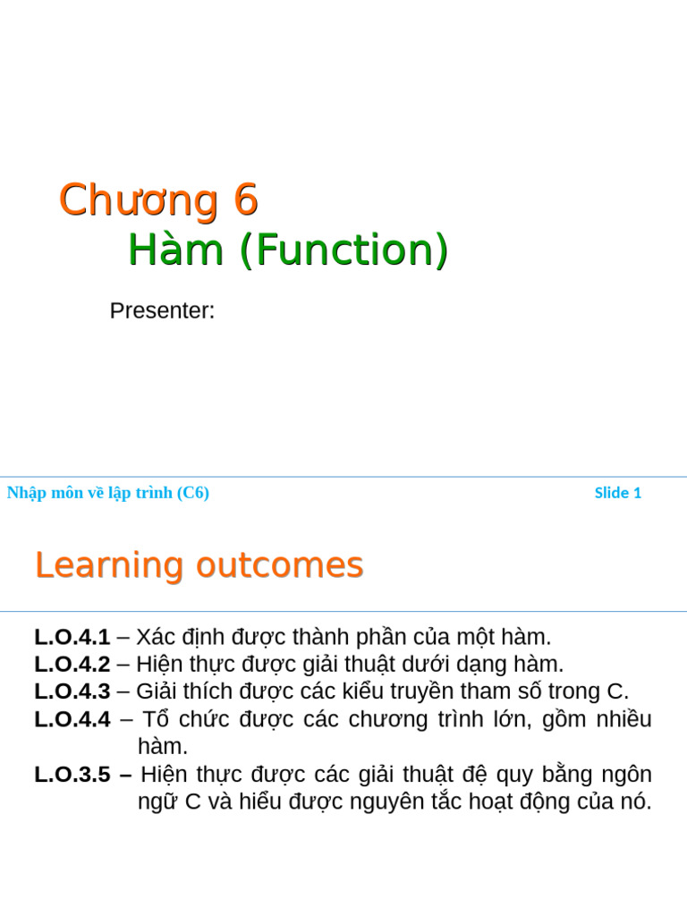 Nhap Mon Lap Trinh - Vuong Ba Thinh - NMVLT - c6 Ha - M (Function) | PDF