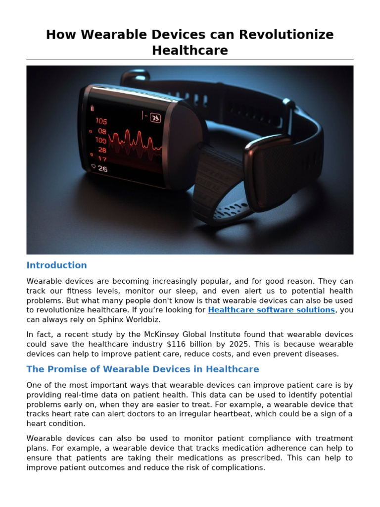 Pros and Cons of Wearable Healthcare Tech | PDF | Wearable Technology ...