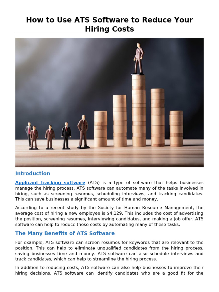 Reduce Hiring Costs with ATS Software | PDF | Recruitment | Résumé