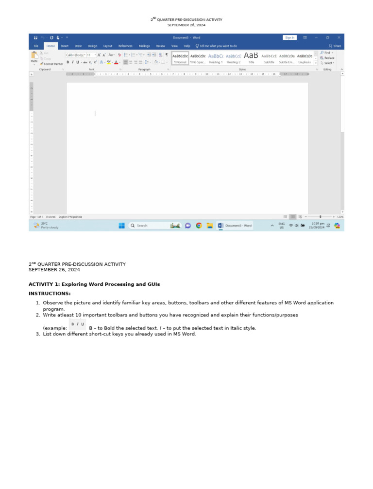 Pre Discussion Activity | PDF