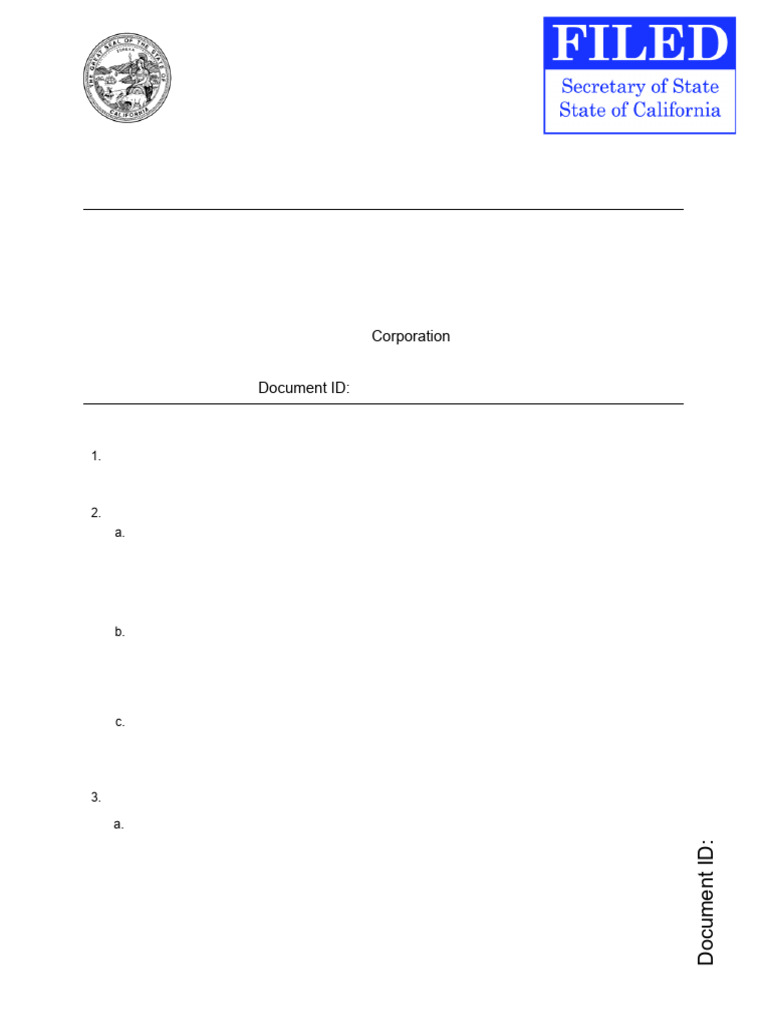 Electronic Filing: California Secretary of State | PDF