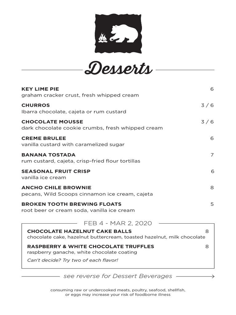 Dessert Menu | PDF