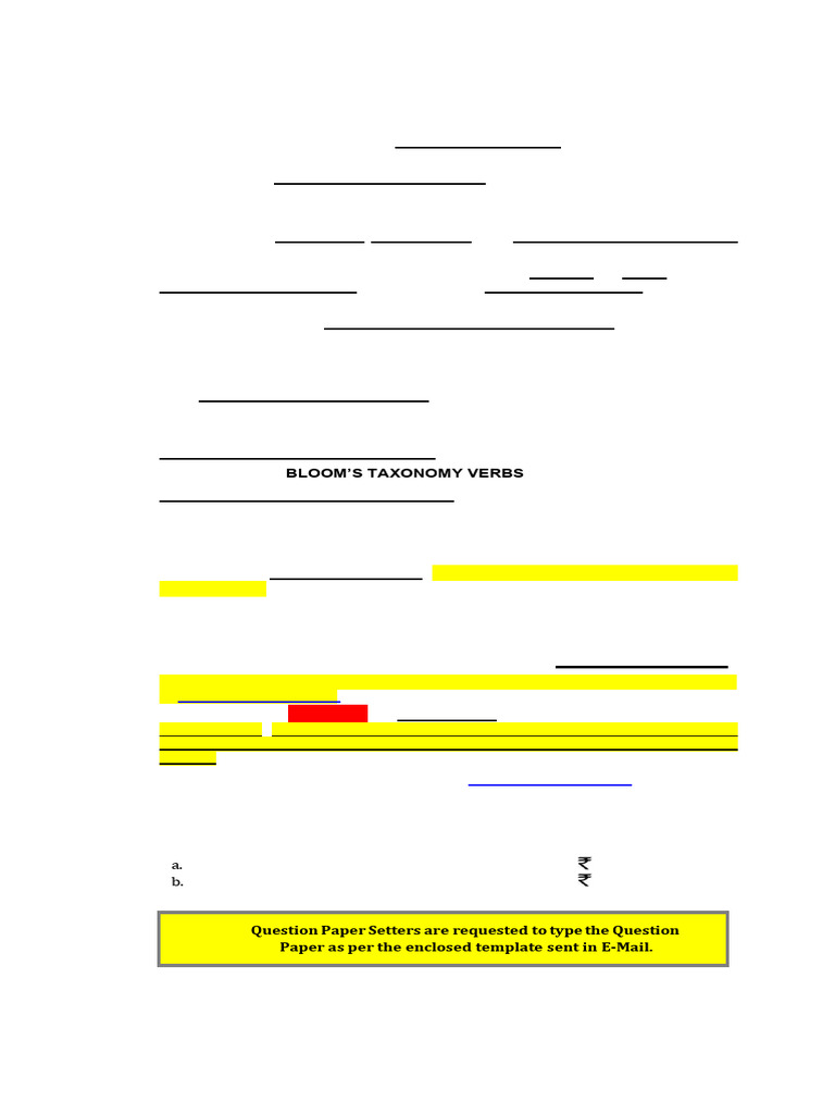Guidelines To The Question Paper Setter | PDF