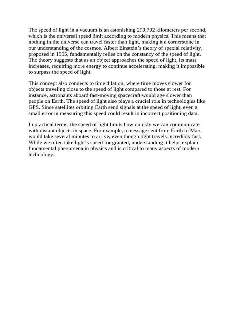 Speed of Light | PDF