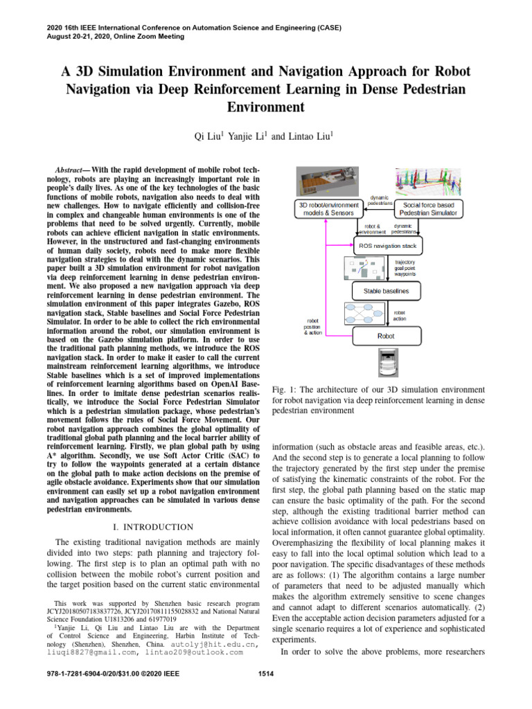 A 3D Simulation Environment and Navigation Approach For Robot Navigation Via Deep Reinforcement ...