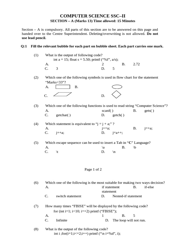 Sample Paper For Class 10 | PDF