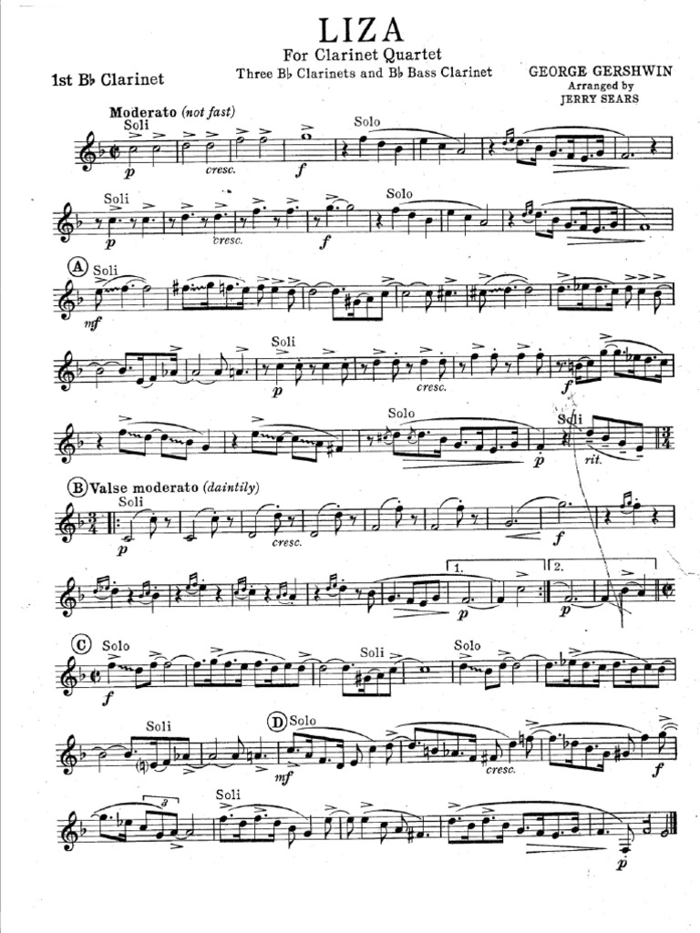 (Clarinet Institute) Gershwin, George - Liza | PDF