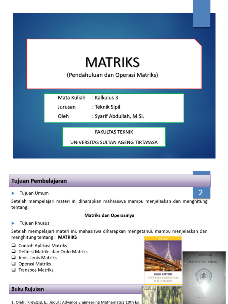 Materi 1 Matriks | PDF