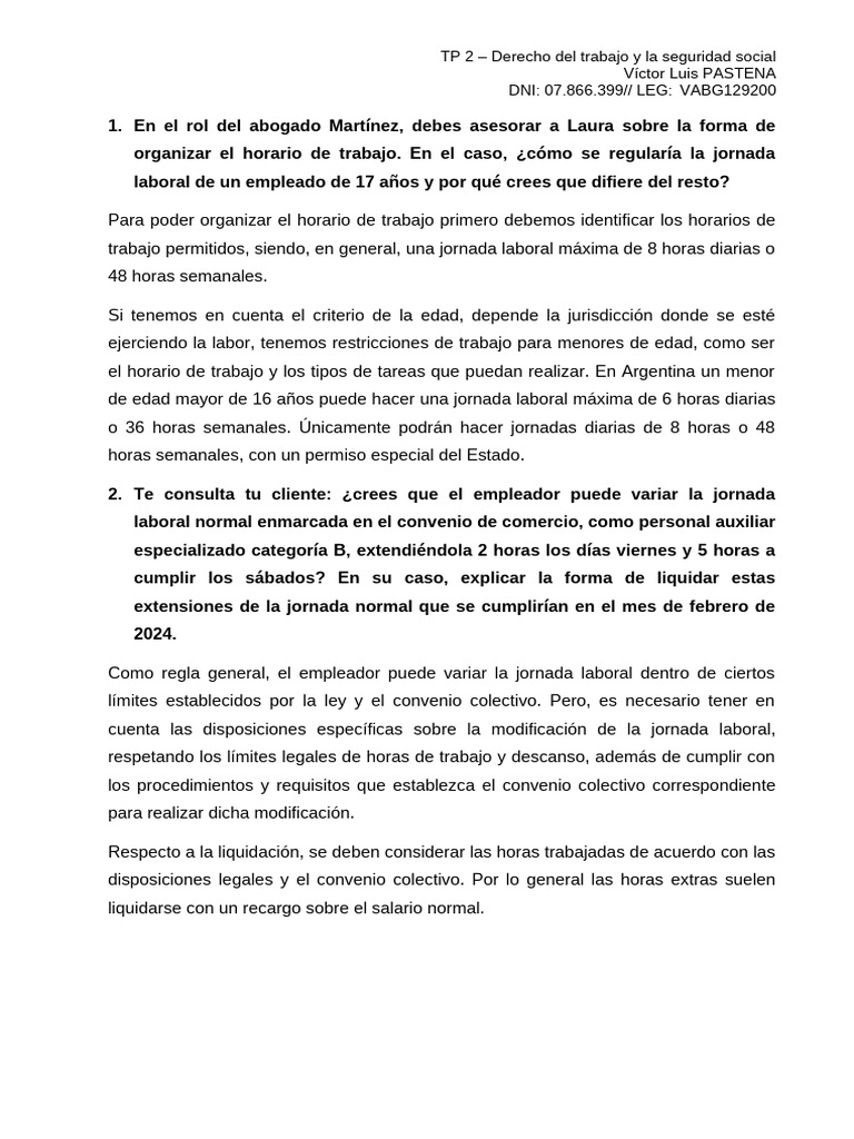 TP 2 - Laboral y Seg Social | PDF