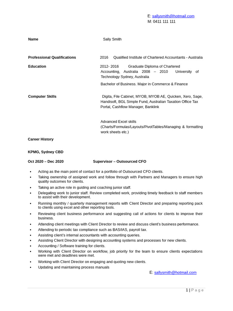 1 - Sally Smith Resume | PDF
