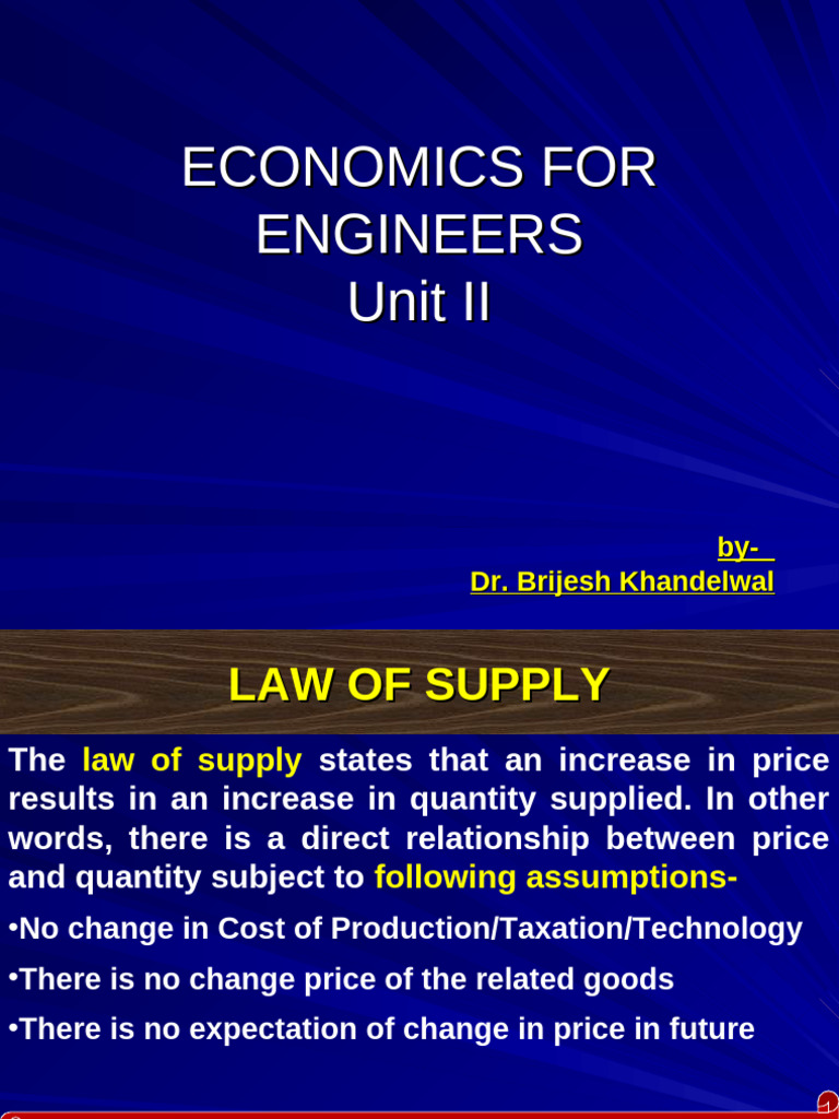 Economics For Engineers-Unit II | PDF