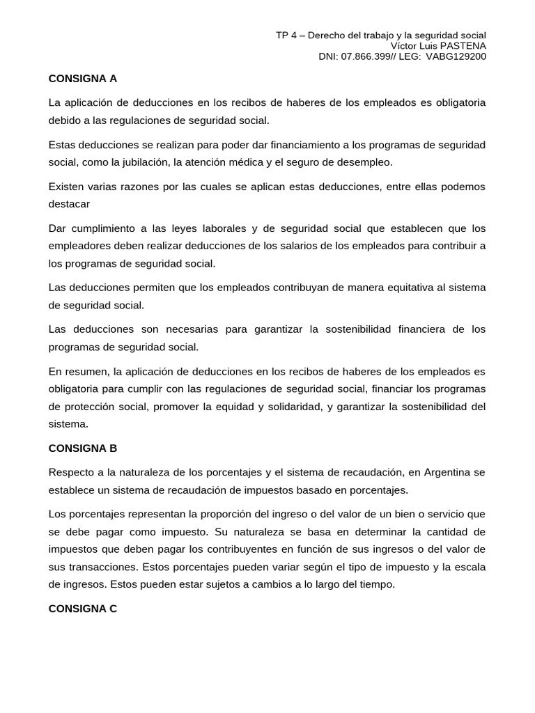 TP 4 - Laboral y Seg Social | PDF