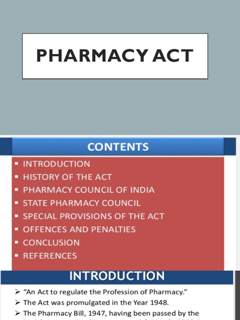 Pharmacy Act | PDF