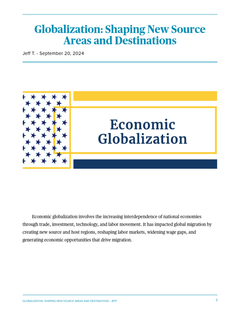 Economic Globalisation Handout PDF Format | PDF