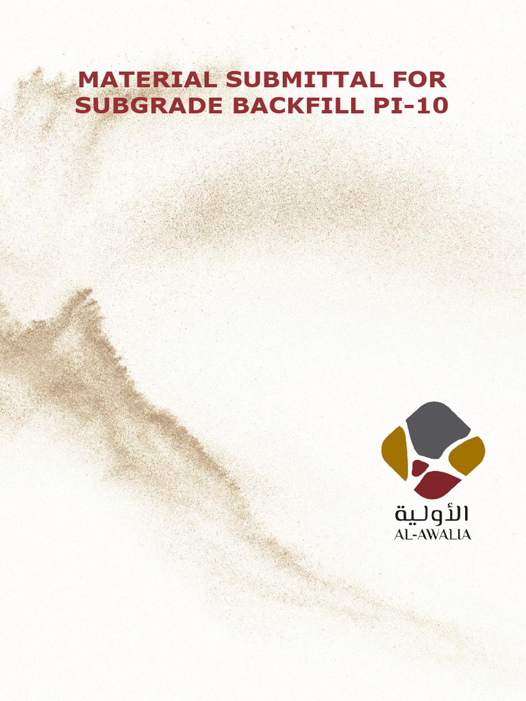 QPMC Submittal For Subgrade Material (Backfill PI-10) | PDF
