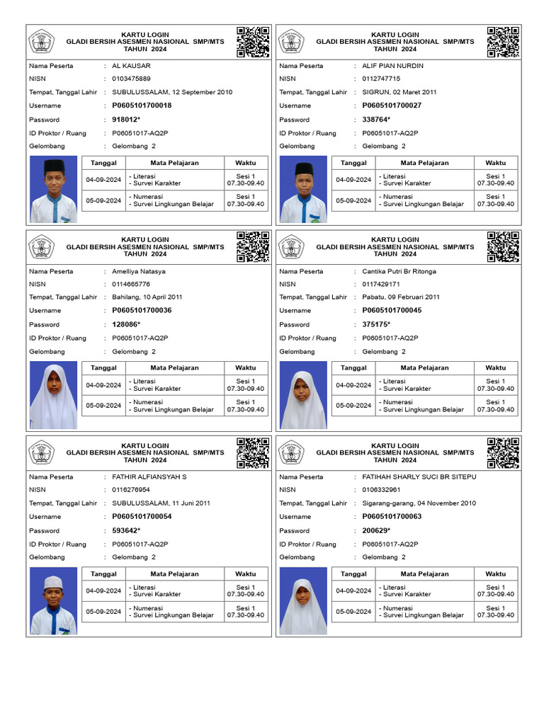 Asesmen Nasional - Tahun 2024 SMP IT RQ | PDF
