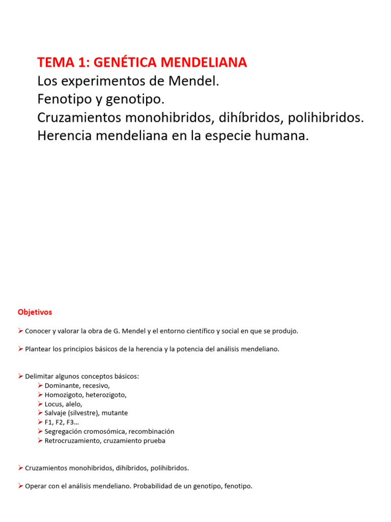 Tema 1 - Genetica Mendeliana | PDF