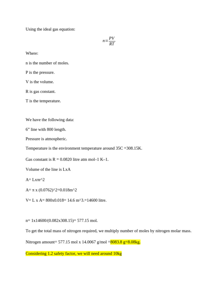 Nitrogen Calculation | PDF