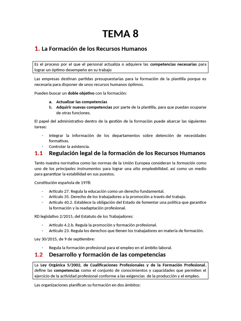 Resumen Tema 8 y 9 | PDF