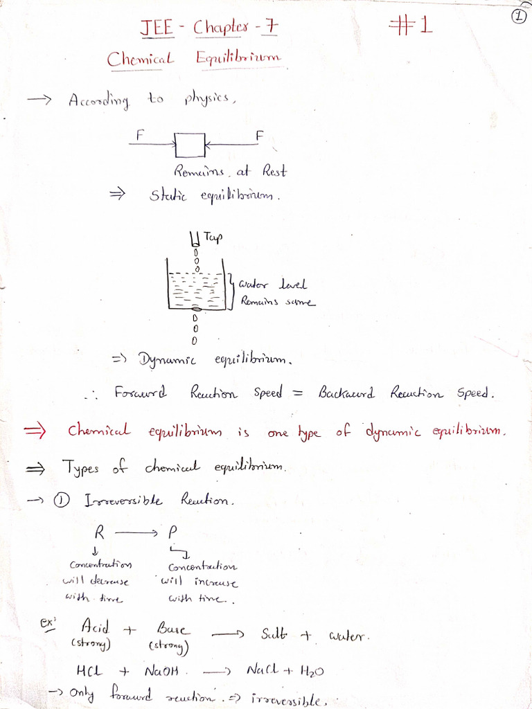 Chemical Equilibrium Notes | PDF