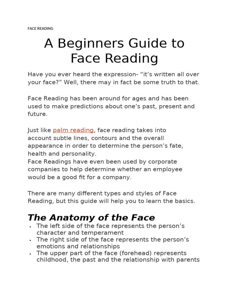Face Reading | PDF