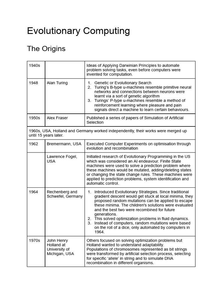 Evolutionary Computing Notes | PDF