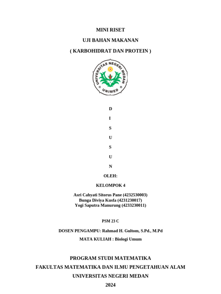 MINI RISET BIO UMUM KEL 4.fix | PDF | Structural Biology | Wellness