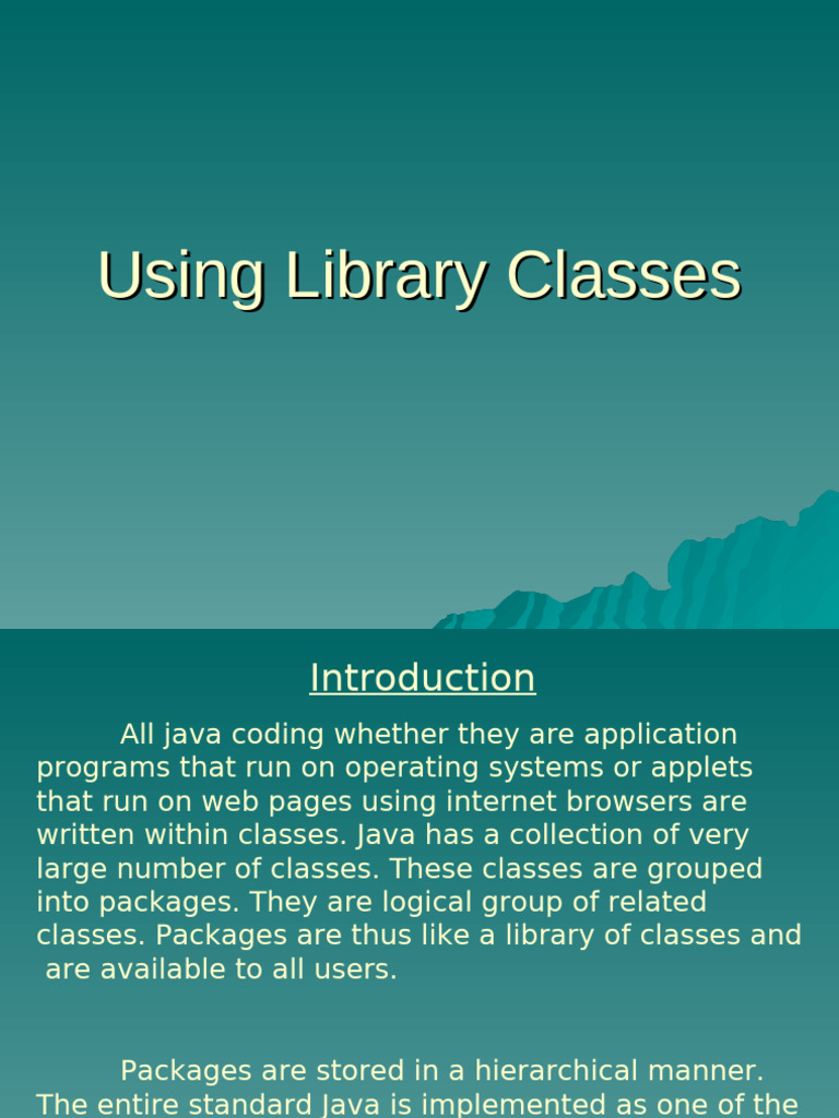 Using Library Classes | PDF