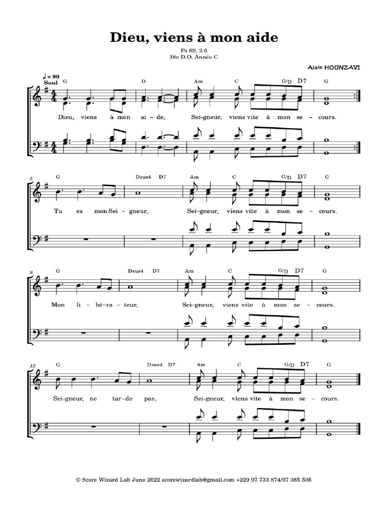 Dieu Viens À Mon Aide | PDF