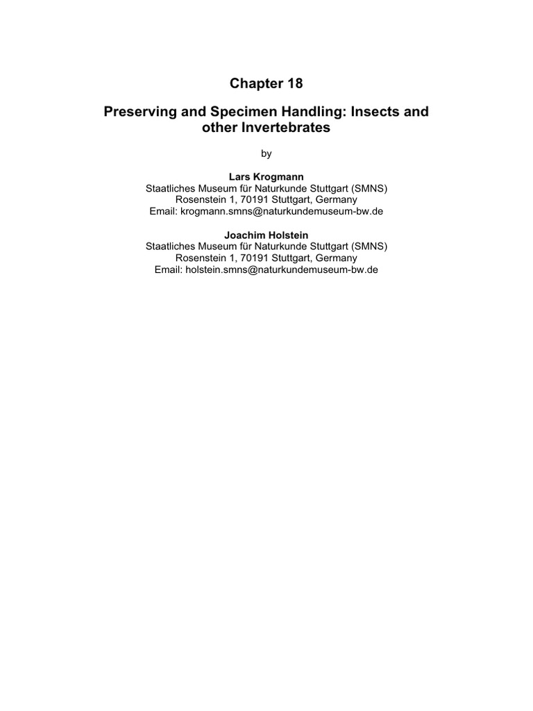 Preserving and Specimen Handling Insects | PDF