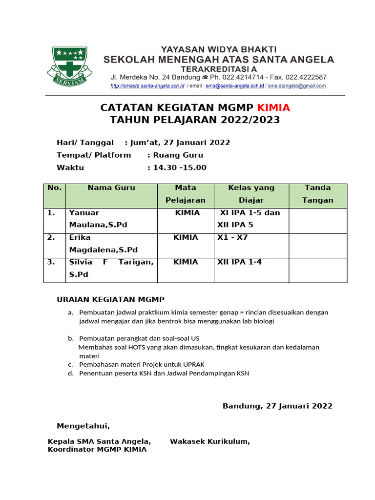 Laporan MGMP SMT 2 2022-2023 | PDF