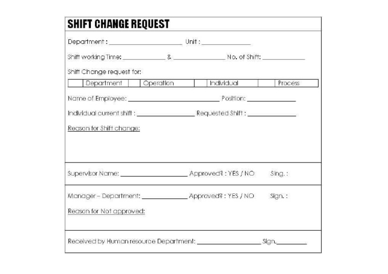 Shift Change Request | PDF
