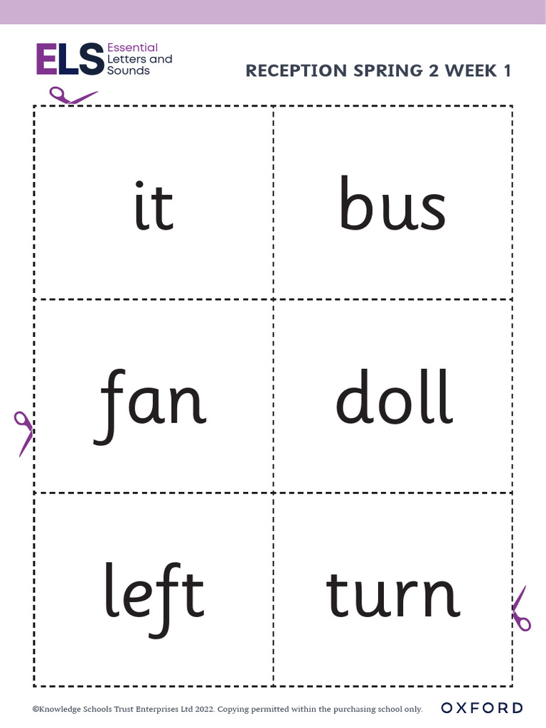 ELS - Read Word Cards - Reception - Spring 2 | PDF