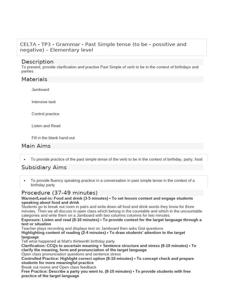 Sample TP 3 Grammar | PDF