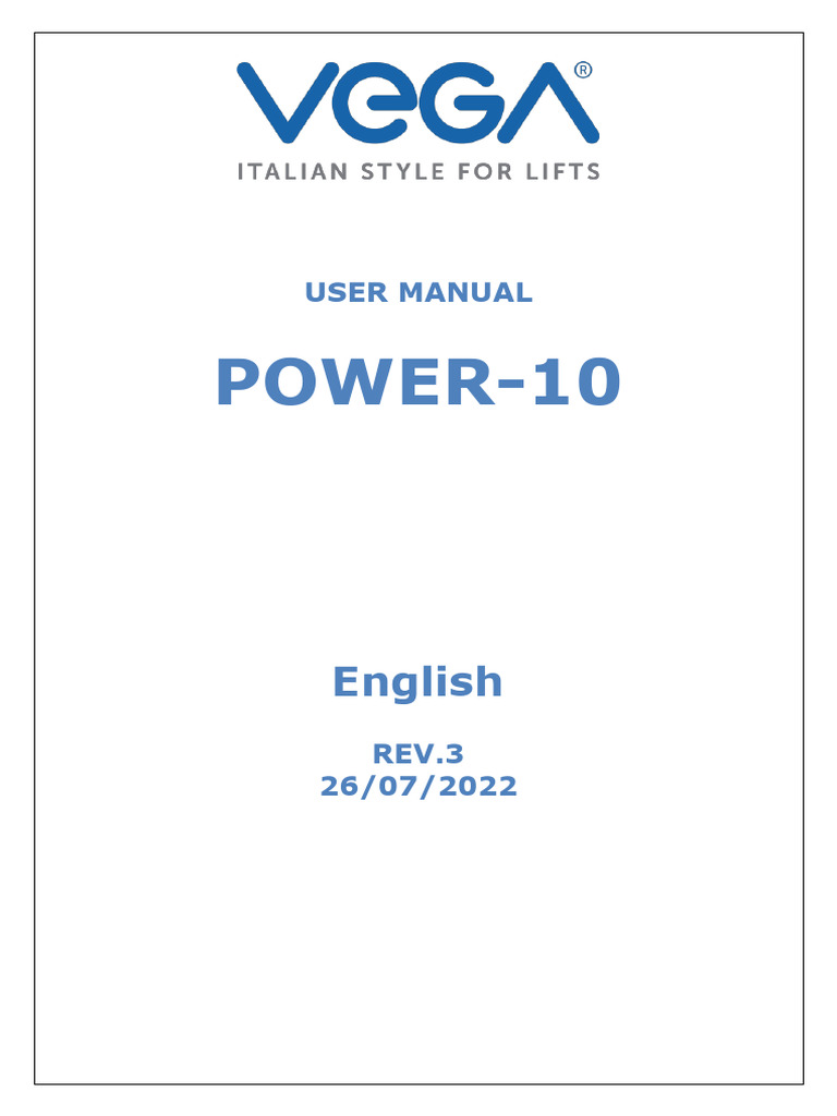(VEGA-ENG) User Manual Power-10 - Rev3 | PDF