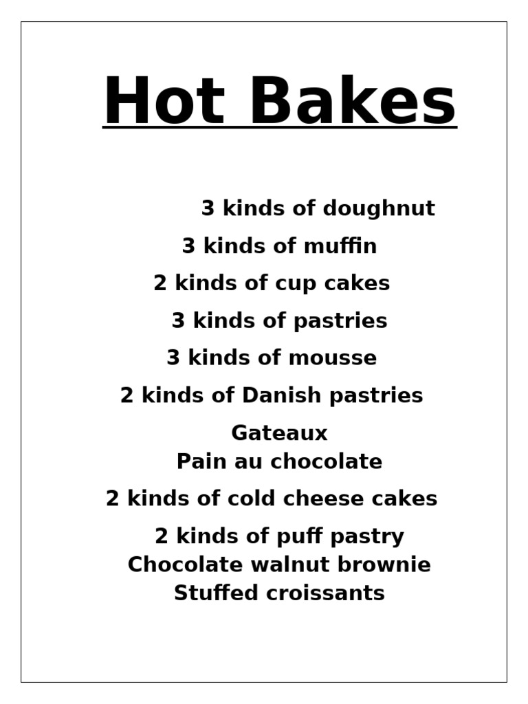 Bakery Set Up | PDF