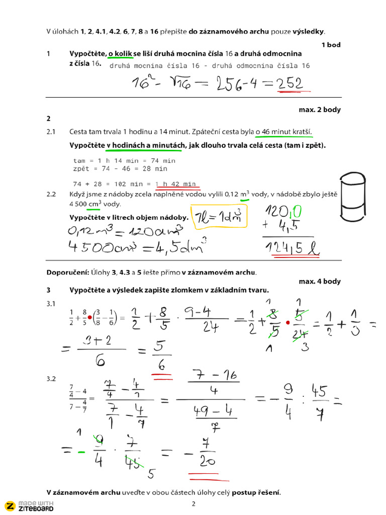 Ilustracni Test 2021 Matematika 9 Trida Reseni | PDF