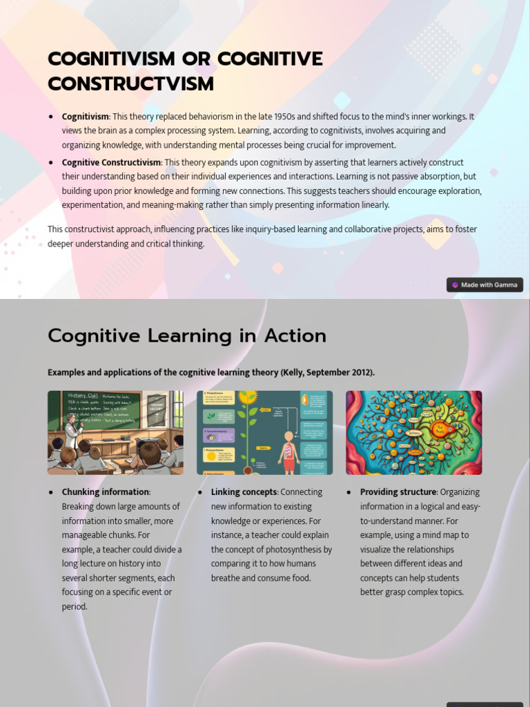 Cognitivism or Cognitive Constructvism | PDF