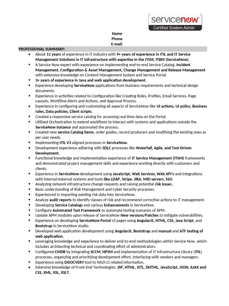 Servicenow Developer | PDF