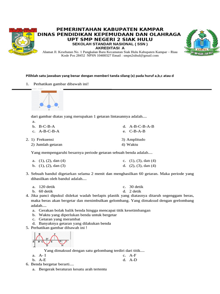 Soal PAT IPA Kelas 8 SMT 2 Kurmer | PDF