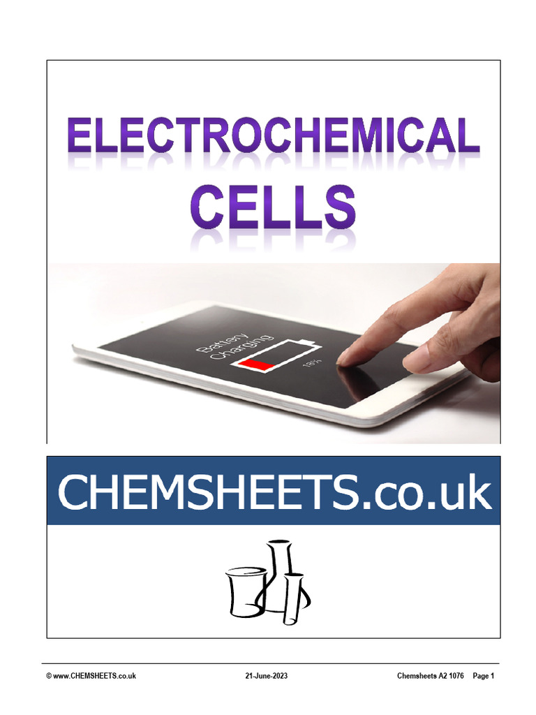 Chemsheets A2 1076 Electrochemistry Booklet | PDF