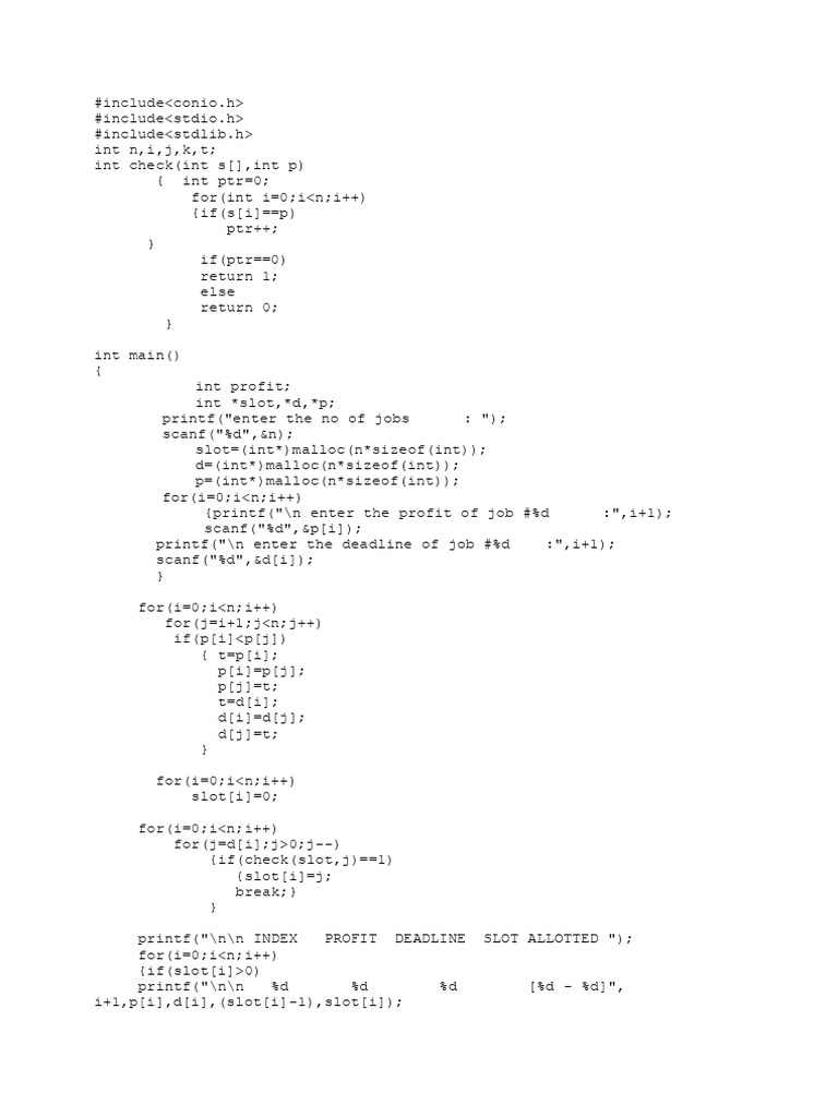 Job Sequencing | PDF